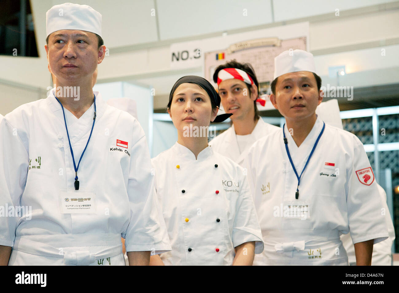 March 8, 2013, Chiba, Japan - Sushi chefs from different countries at ...