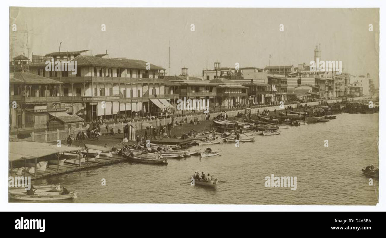 This 1860 photograph of Port Said, Egypt, illustrates the waterfront ...