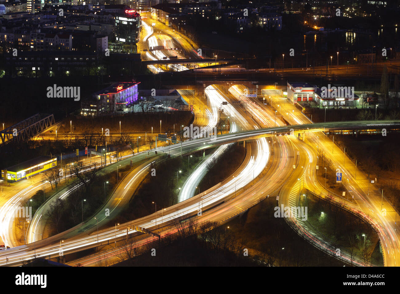 Berlin, Germany, the interchange at night Halensee Stock Photo - Alamy