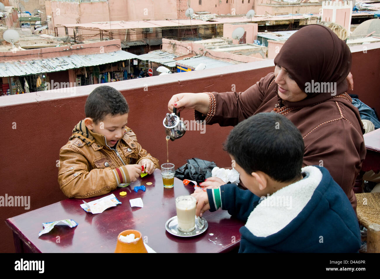 Morocco, Marrakech, mother and sons Stock Photo - Alamy