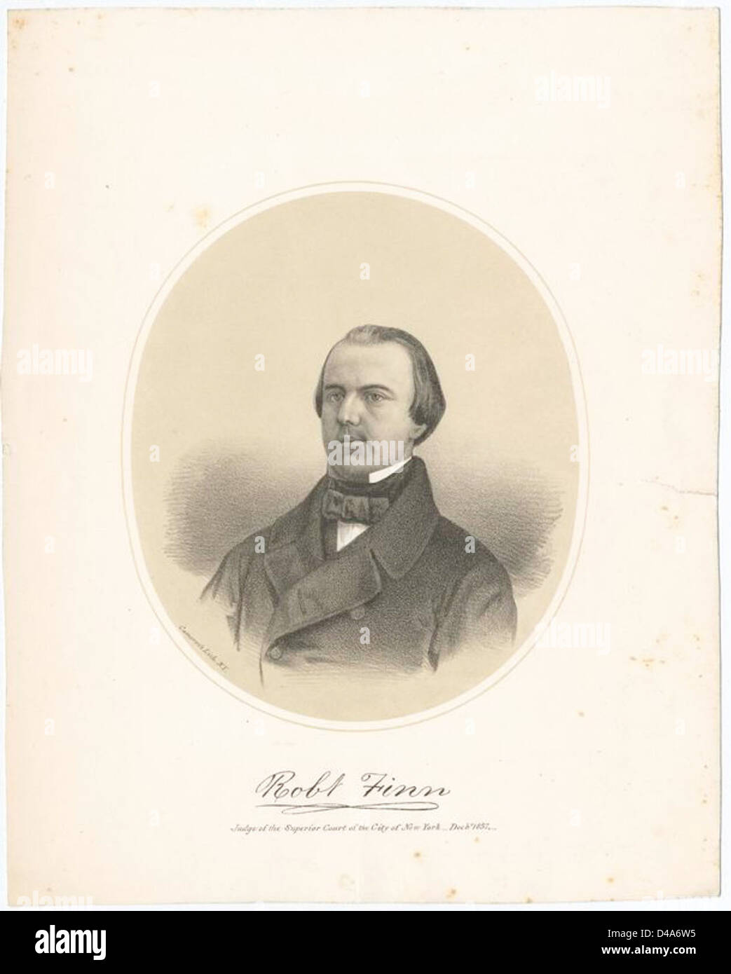 This 1857 vignette depicts Robert Finn, Judge of the Superior Court of ...
