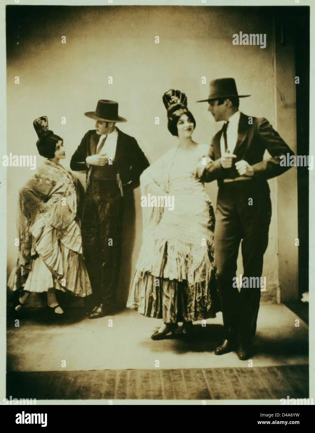 Ted Shawn and his Denishawn dancers are captured in the 'Pas de Quatre ...