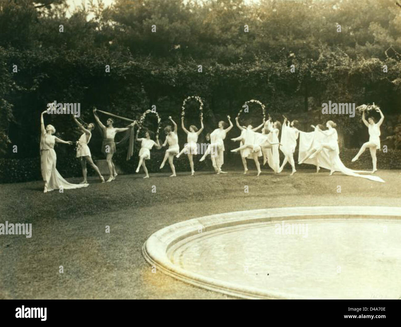 A publicity photograph from the 1920s showing students of the Denishawn ...