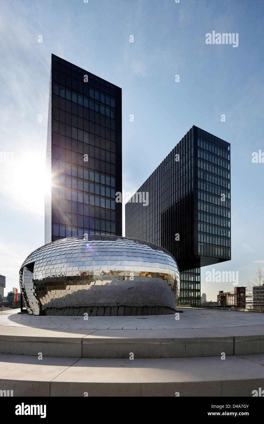 Duesseldorf, Germany, the Hyatt Regency Duesseldorf Hotel and an office ...