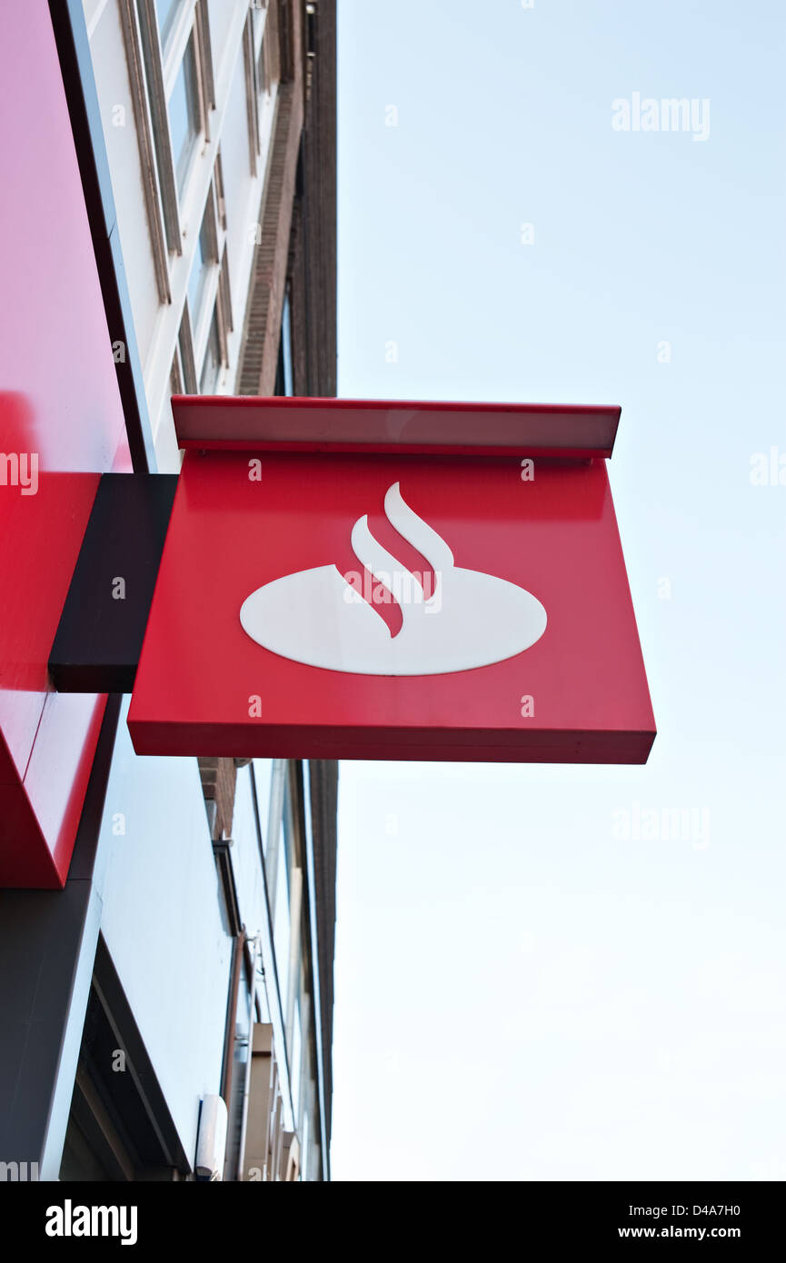 A Santander bank sign, UK Stock Photo - Alamy
