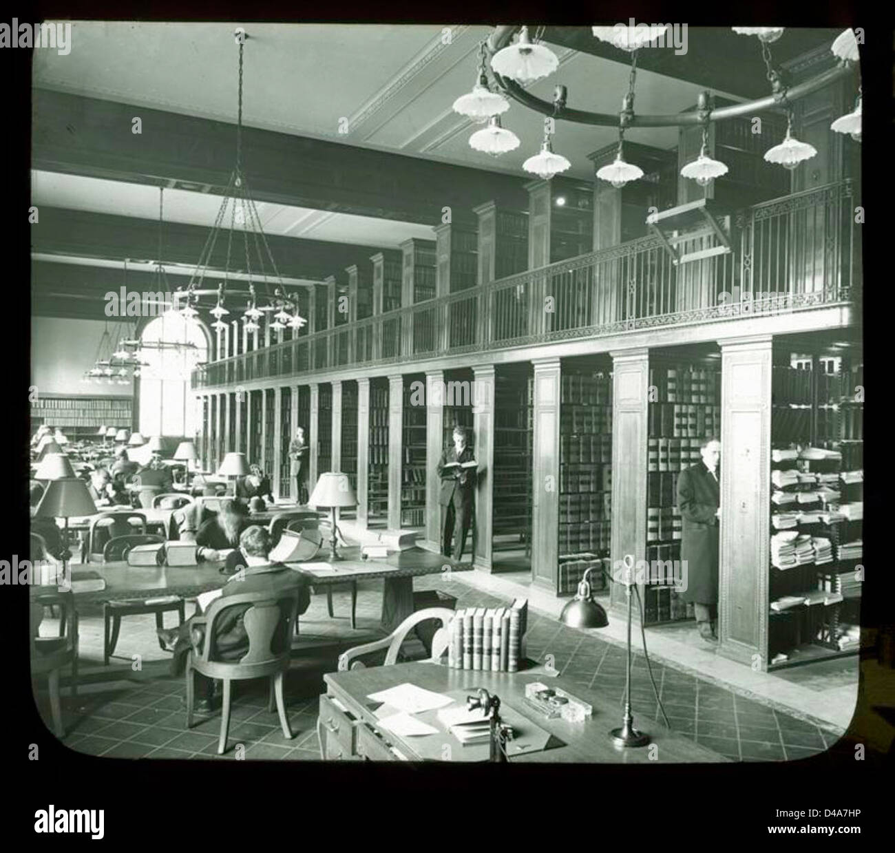 A historical image of the Patents Room at the New York Public Library ...