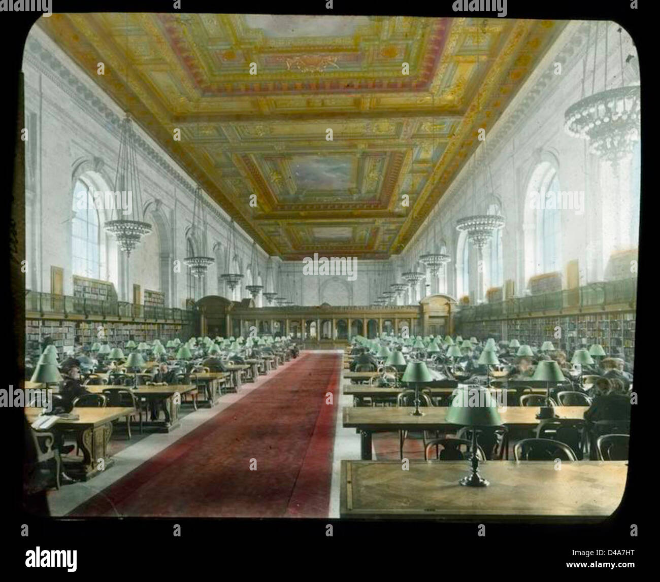 A photograph of the Main Reading Room at the New York Public Library ...