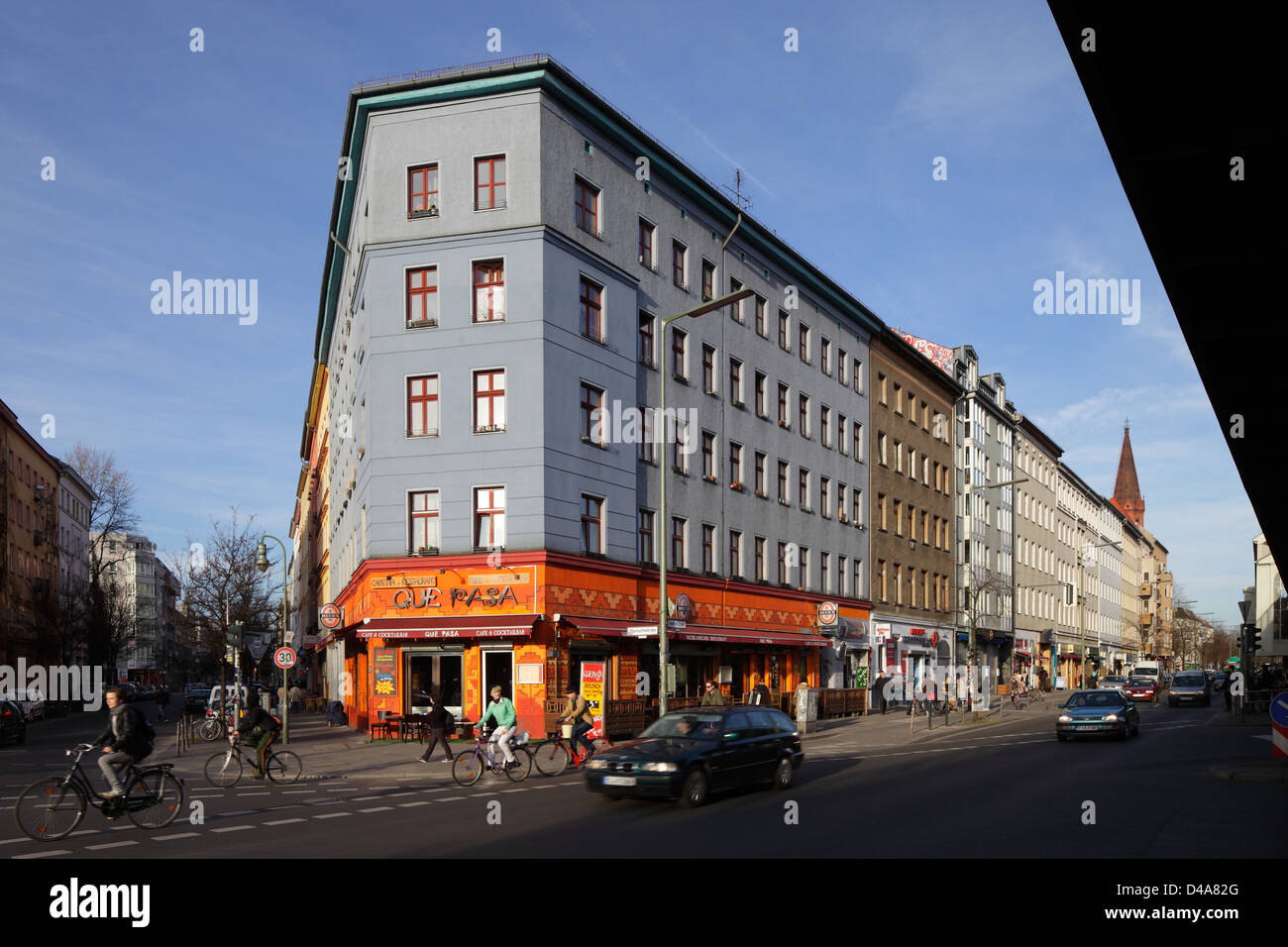 Berlin, Germany, old buildings in Orange in Berlin-Kreuzberg Stock ...
