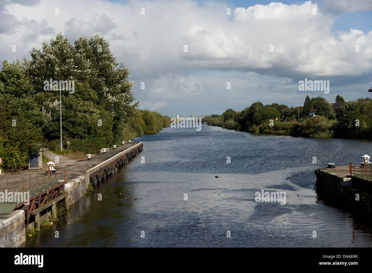 Latchford Locks on the Manchester Ship Canal from the Mersey Ferry ...