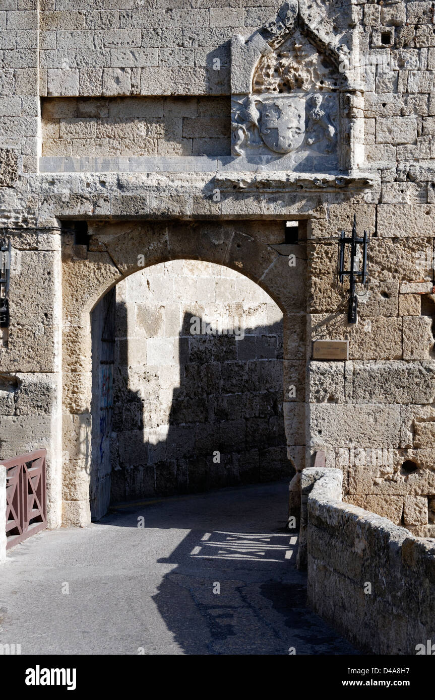 Rhodes Greece. Gate of Saint Athanasios built between 1441 and 1442 and ...