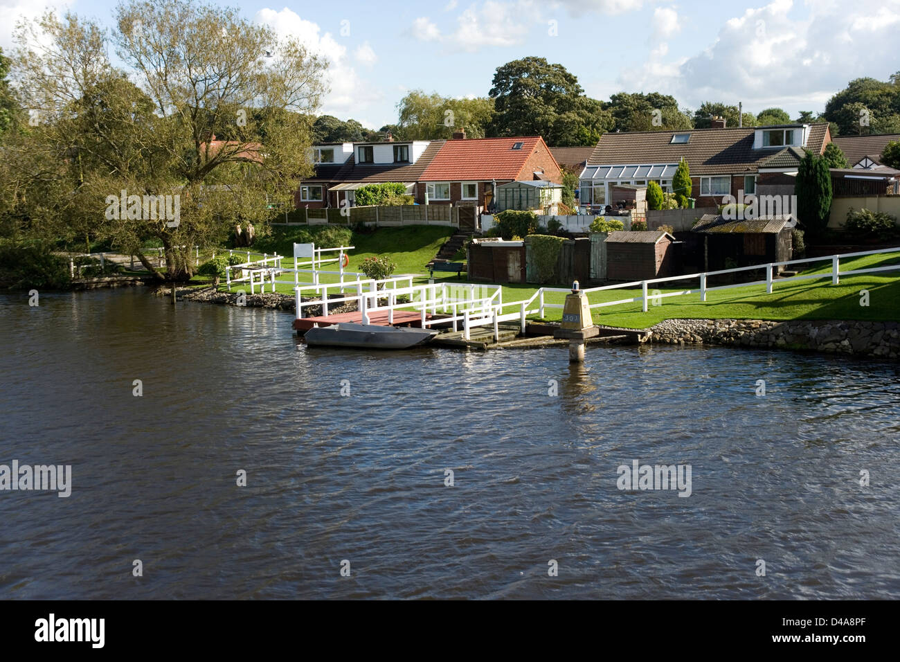 Landing stage on the Manchester Ship Canal from the Merrsey Ferry near ...