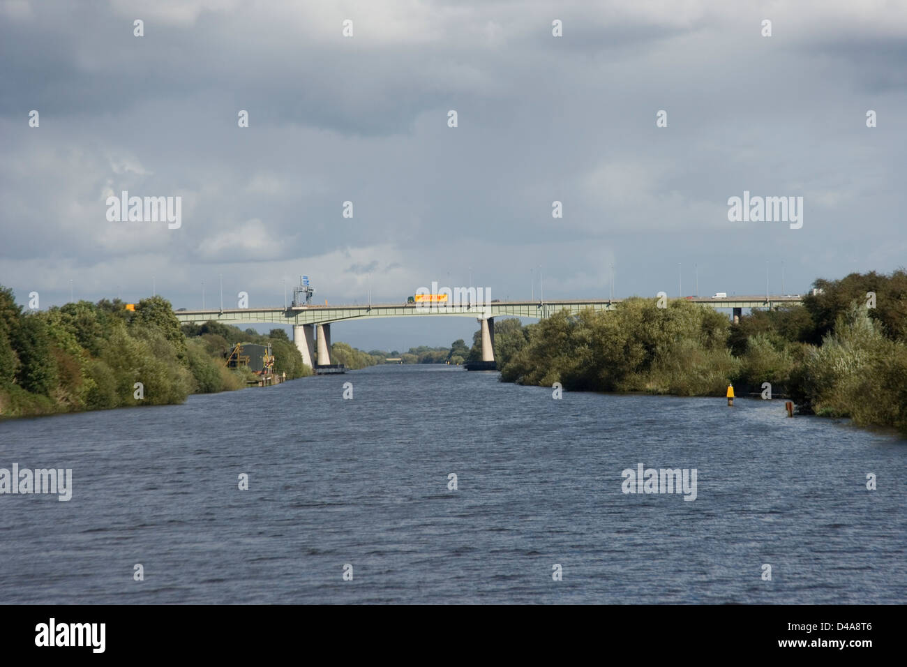 Approaching the M62 Thelwall Viaduct Bridge on the Manchester Ship ...