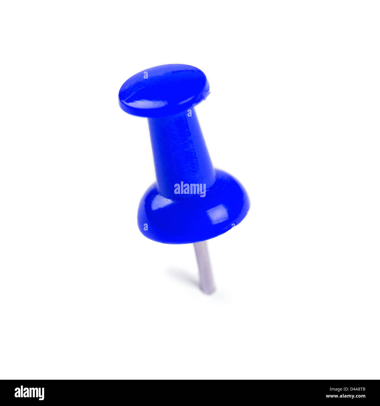 Blue Push pin on white Stock Photo - Alamy