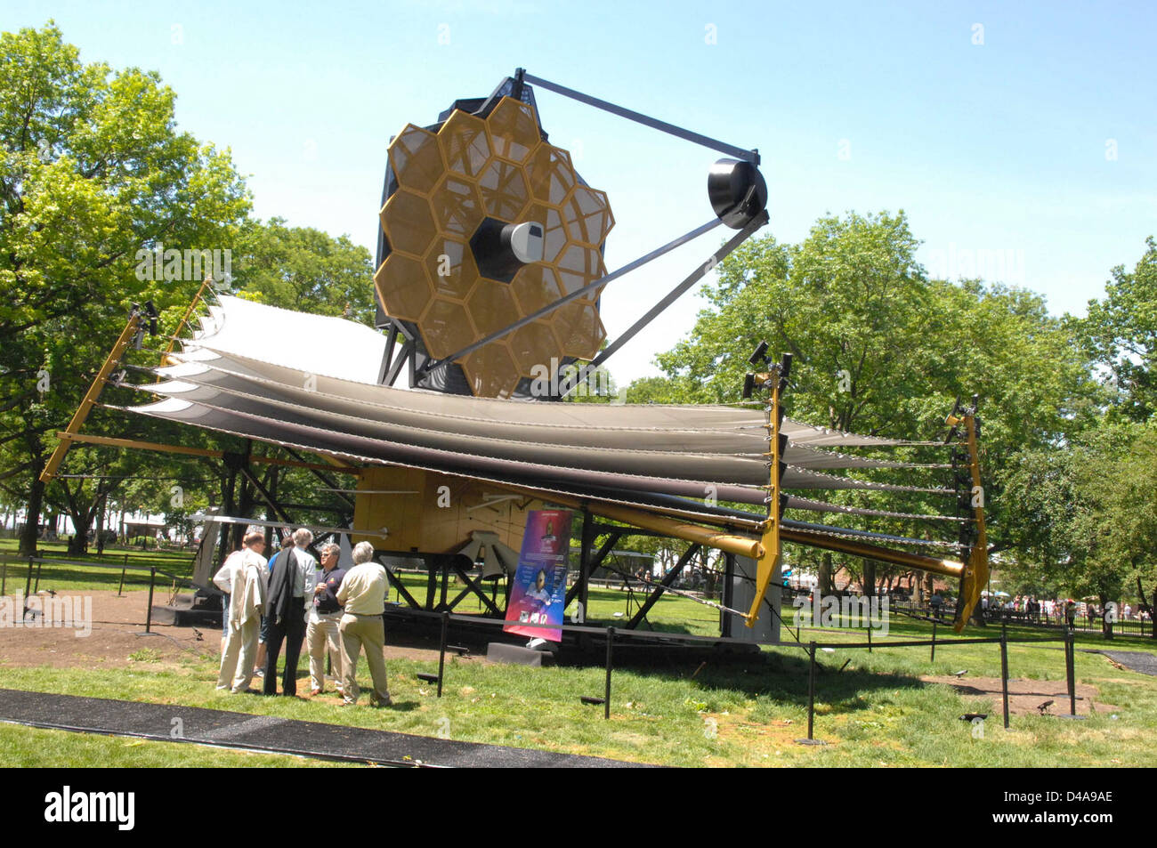 A full-scale model of the James Webb Space Telescope (JWST), Hubble's ...