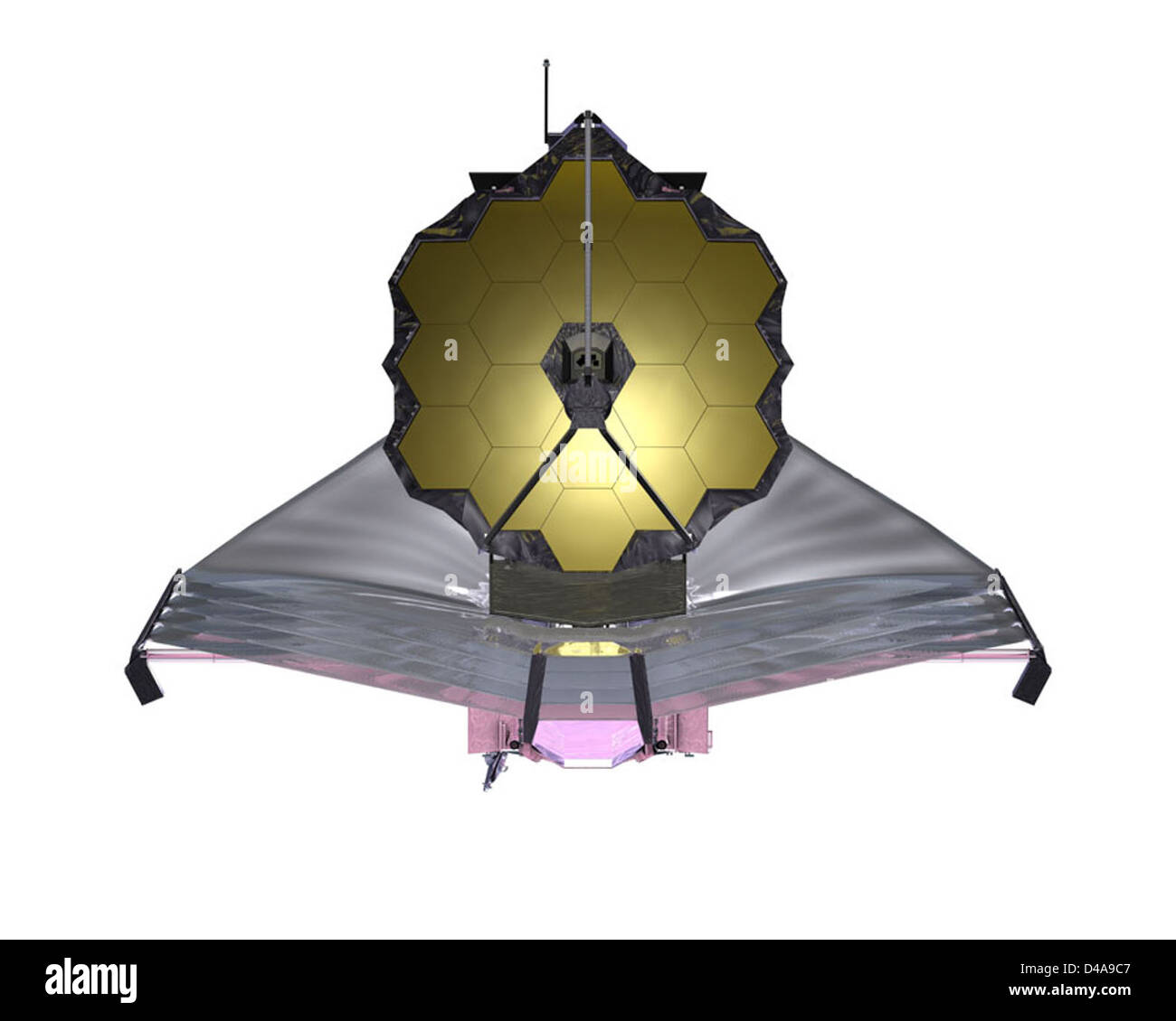 An artist's impression of the James Webb Space Telescope (JWST), NASA's ...