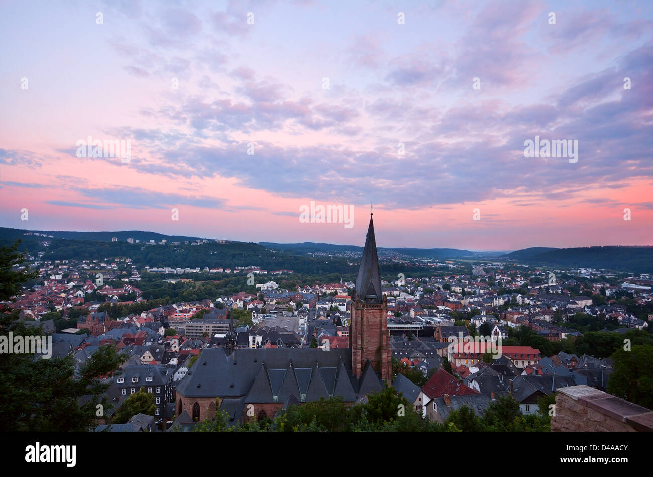 cityscape of Marburg at dramatic sunset, Germany Stock Photo - Alamy