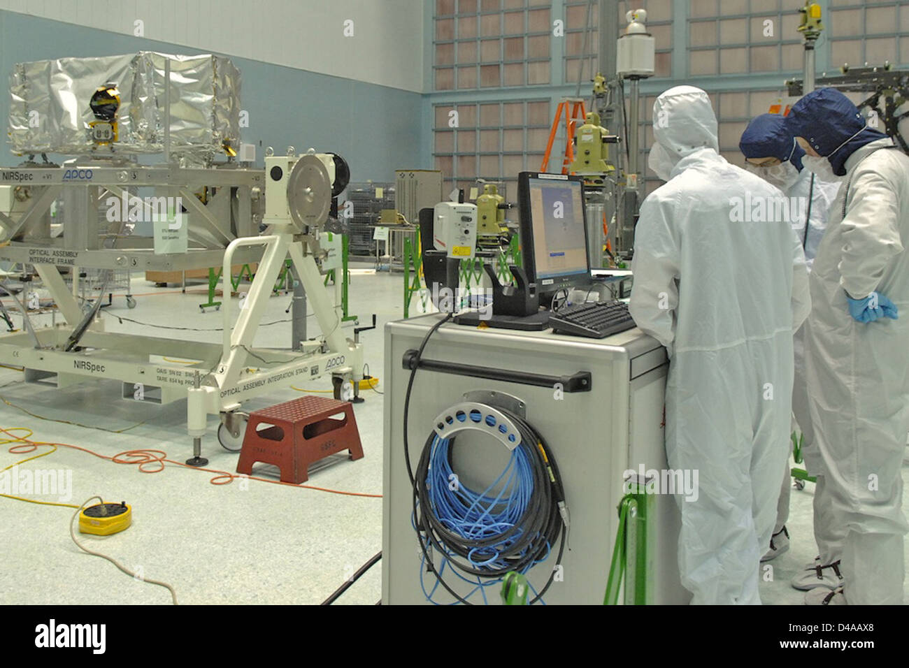 The NIRSpec instrument aboard the James Webb Space Telescope (JWST) will analyze distant cosmic ...