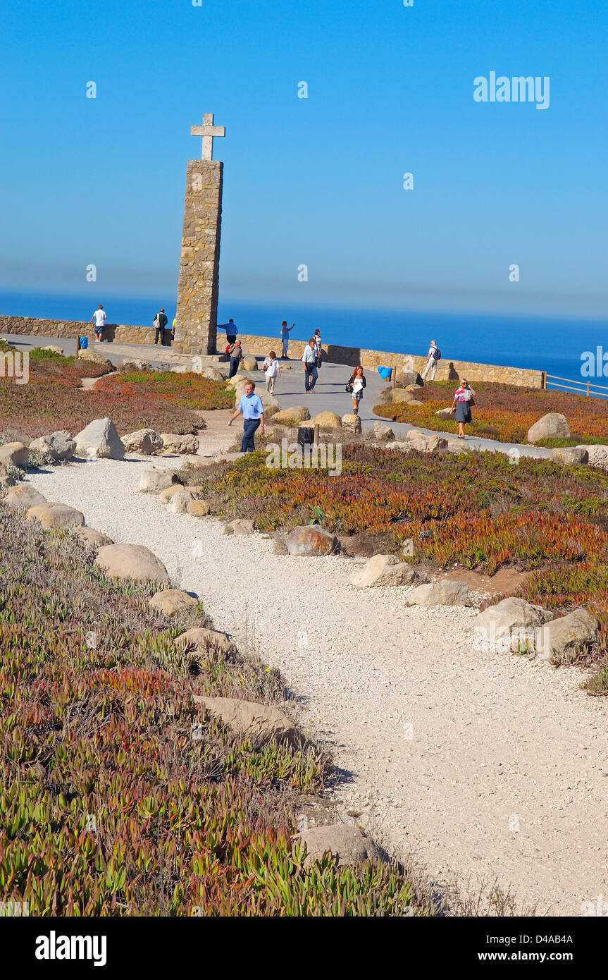 Cabo da Roca. Lighthouse at Cape da Roca. Lisbon district. Sintra coast ...