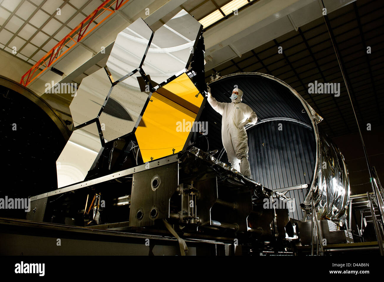 The gold-coated primary mirror segments of the James Webb Space ...