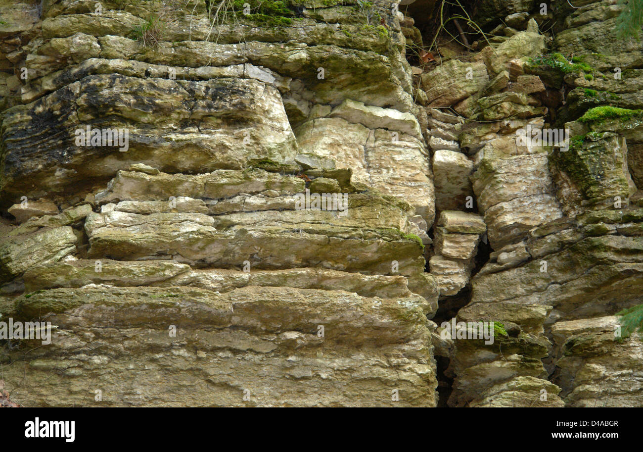 natural outdoor photography of a mossy layered rock formation Stock ...