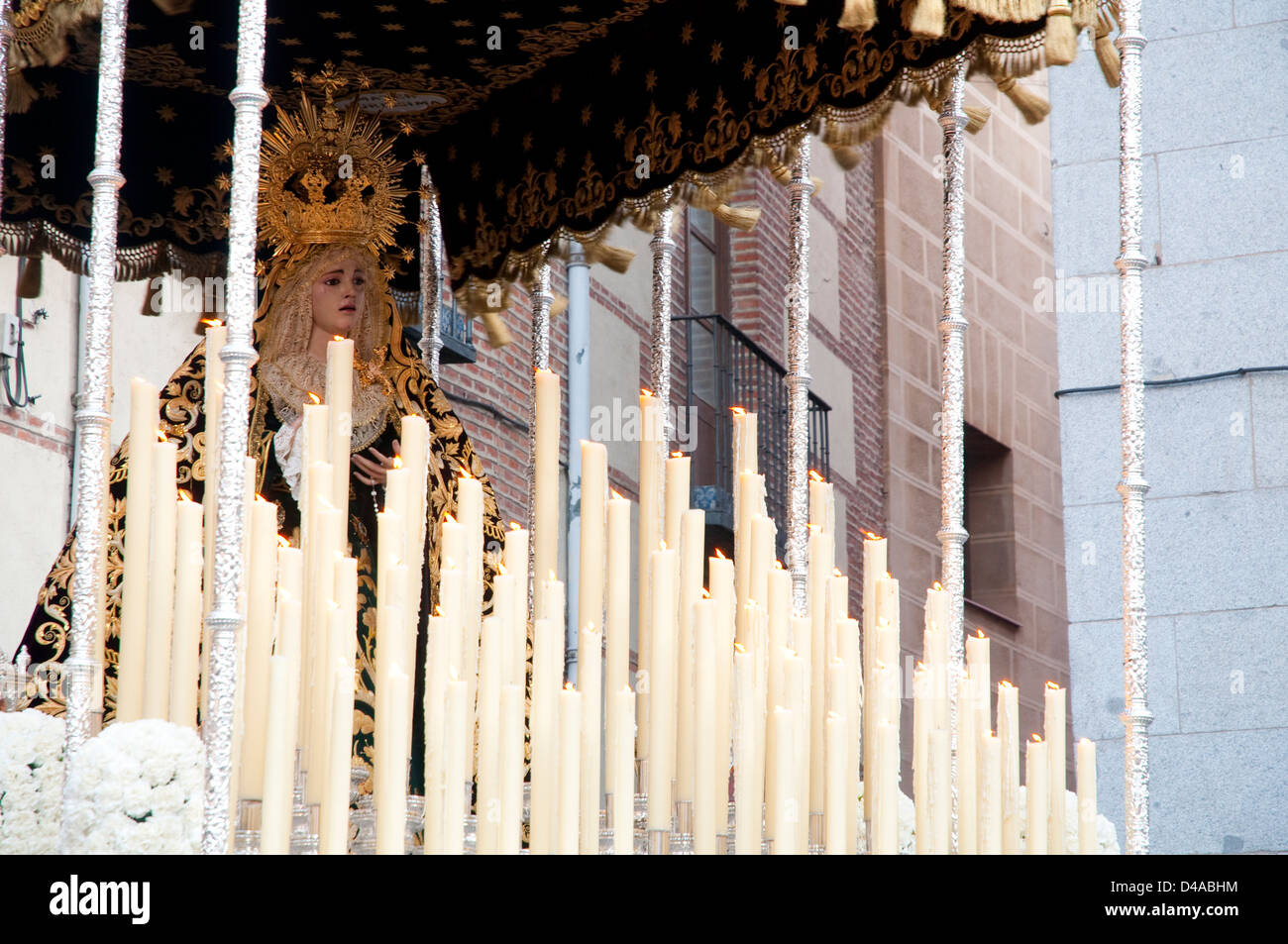 Virgin Mary in a Holy Week procession. Madrid, Spain Stock Photo - Alamy