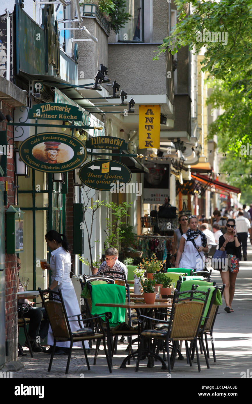 Berlin, Germany, street cafes in the Bleibtreu in Berlin-Charlottenburg ...