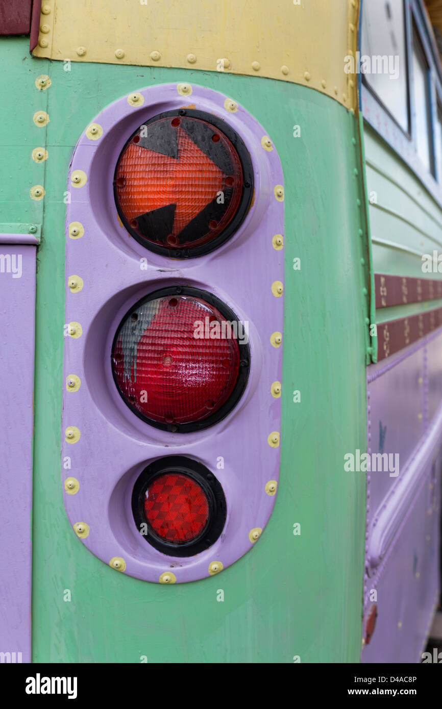 Rear lights on a colorfull bus Stock Photo - Alamy