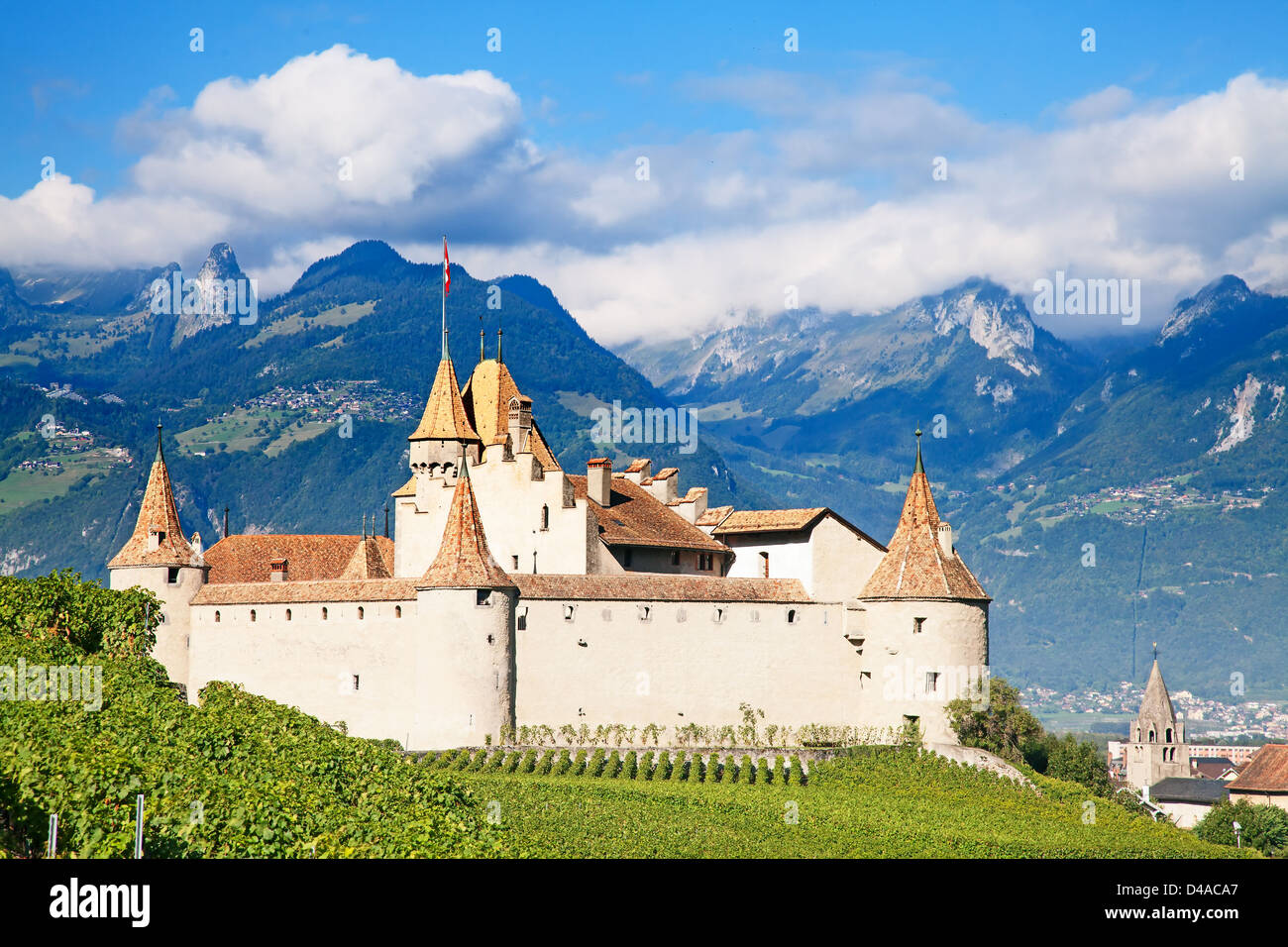 Famous castle Chateau d'Aigle in canton Vaud, Switzerland Stock Photo ...