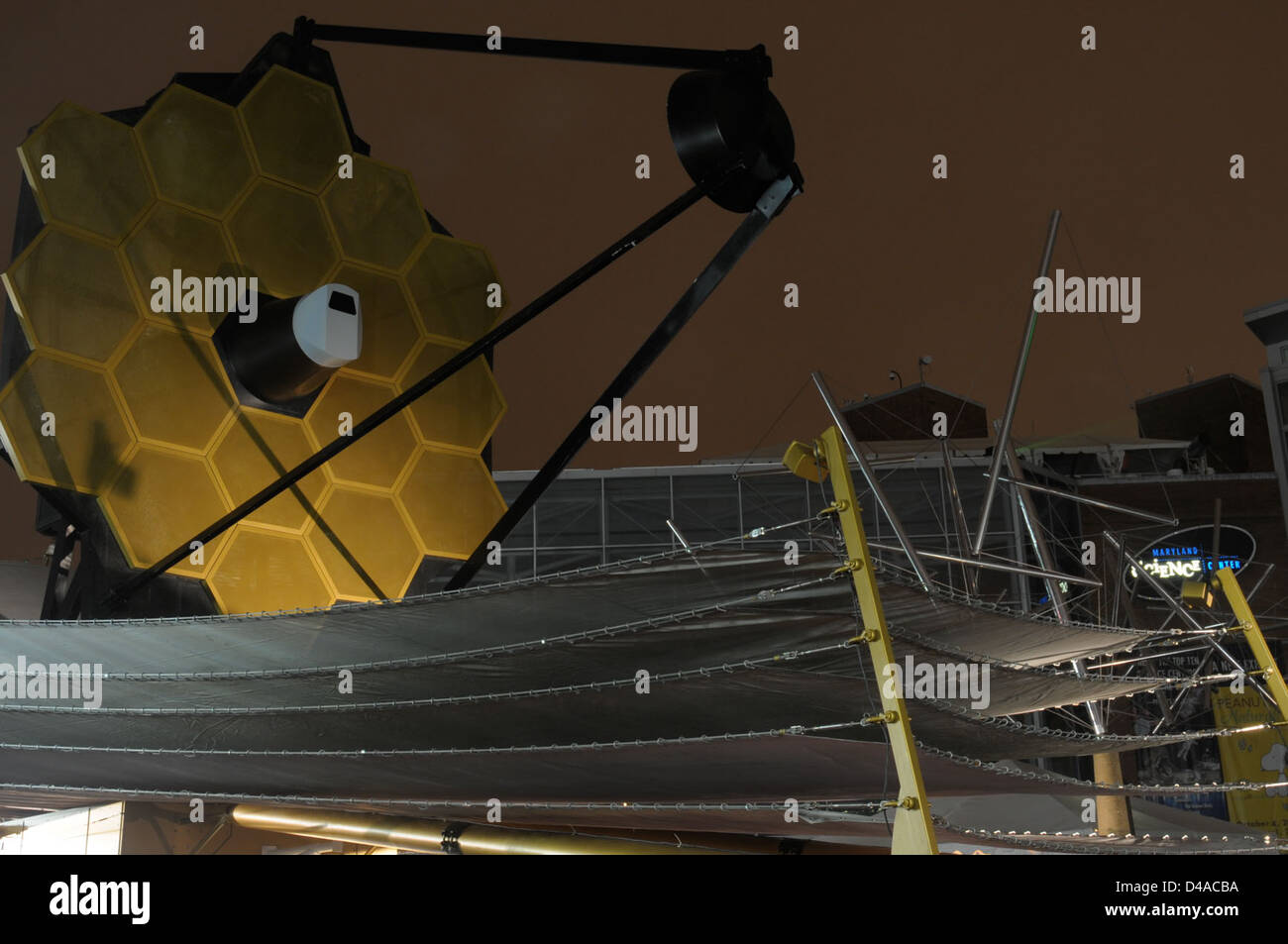 A full-scale model of the James Webb Space Telescope is displayed at ...