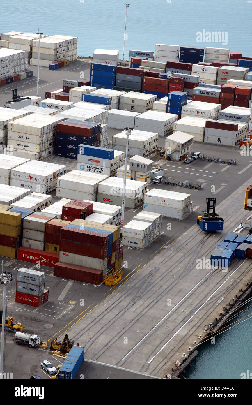 Shipping containers in the Port of Napier a major export and import hub ...