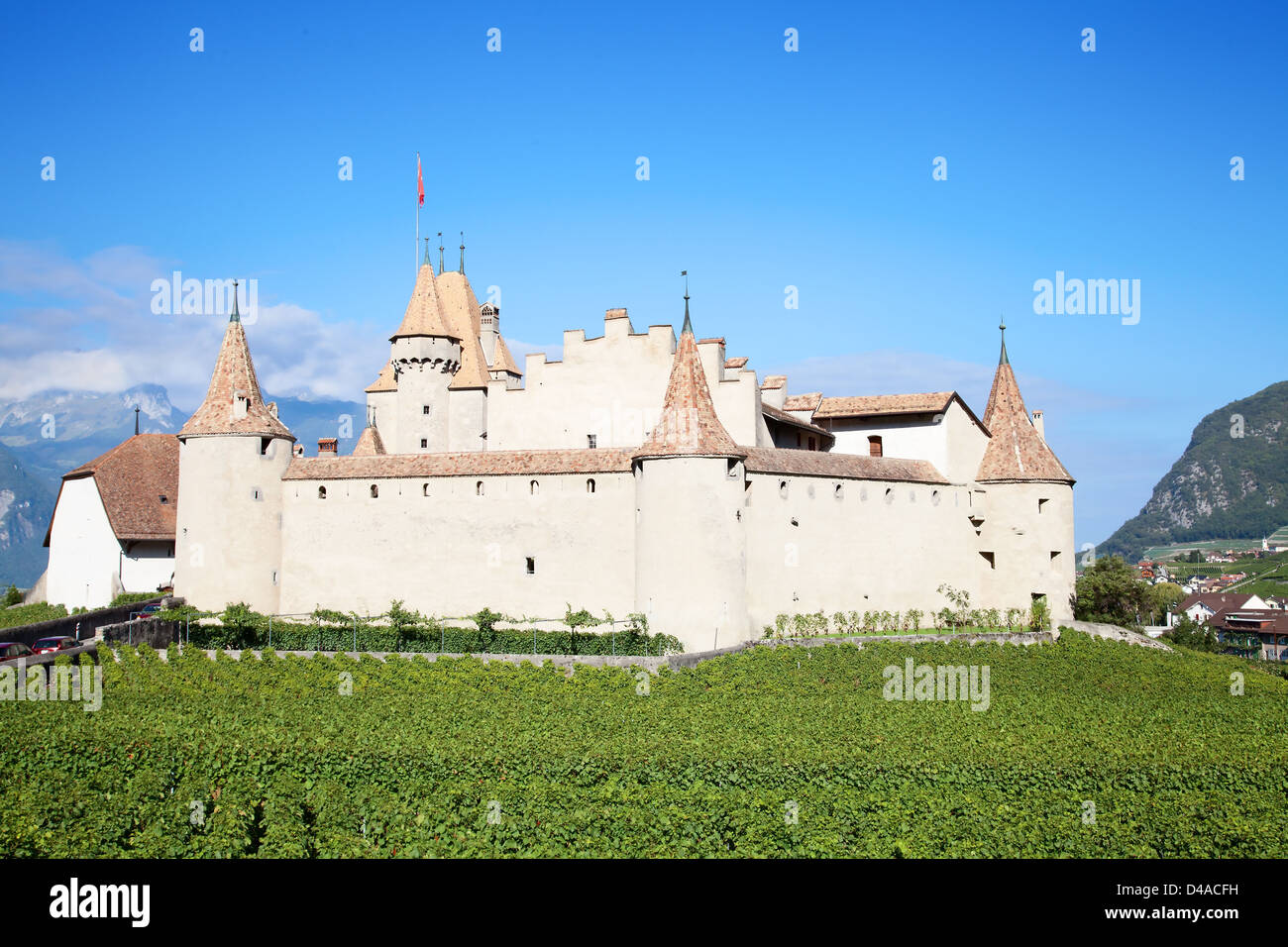 Famous castle Chateau d'Aigle in canton Vaud, Switzerland Stock Photo ...