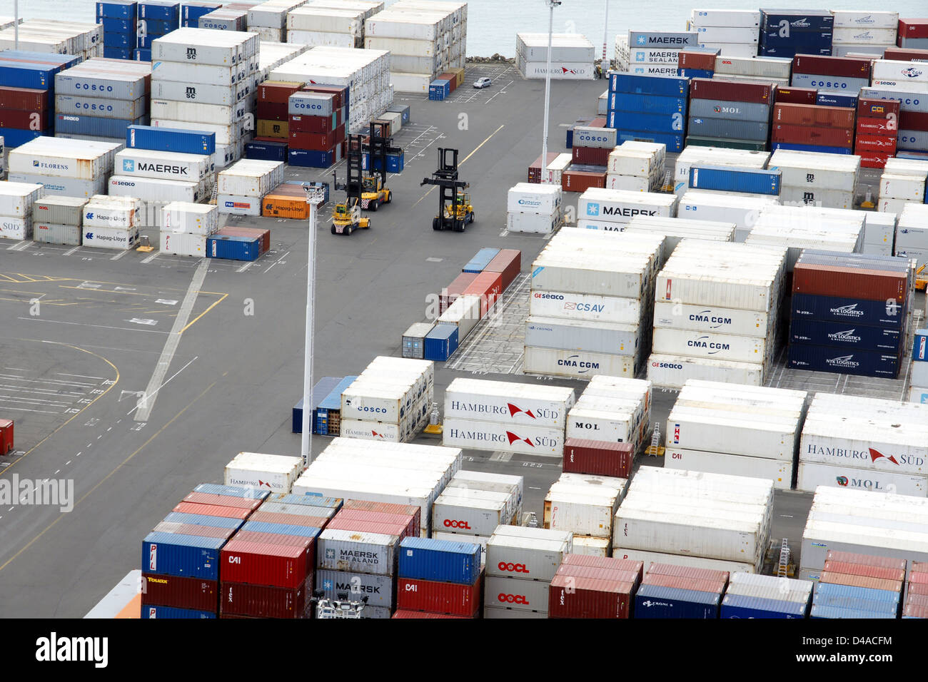 Shipping containers in the Port of Napier a major export and import hub ...
