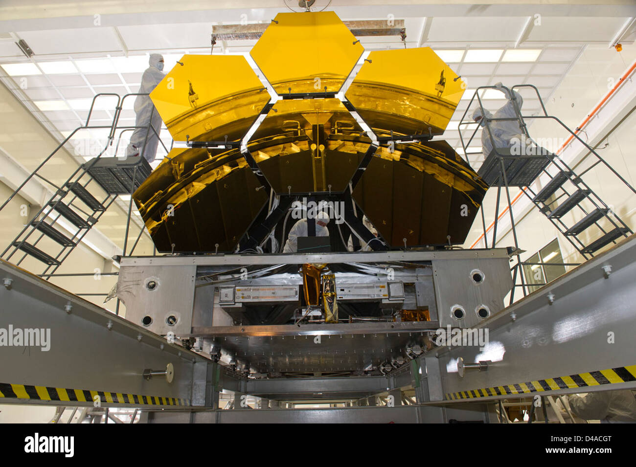 The primary mirror segments of the James Webb Space Telescope undergo ...