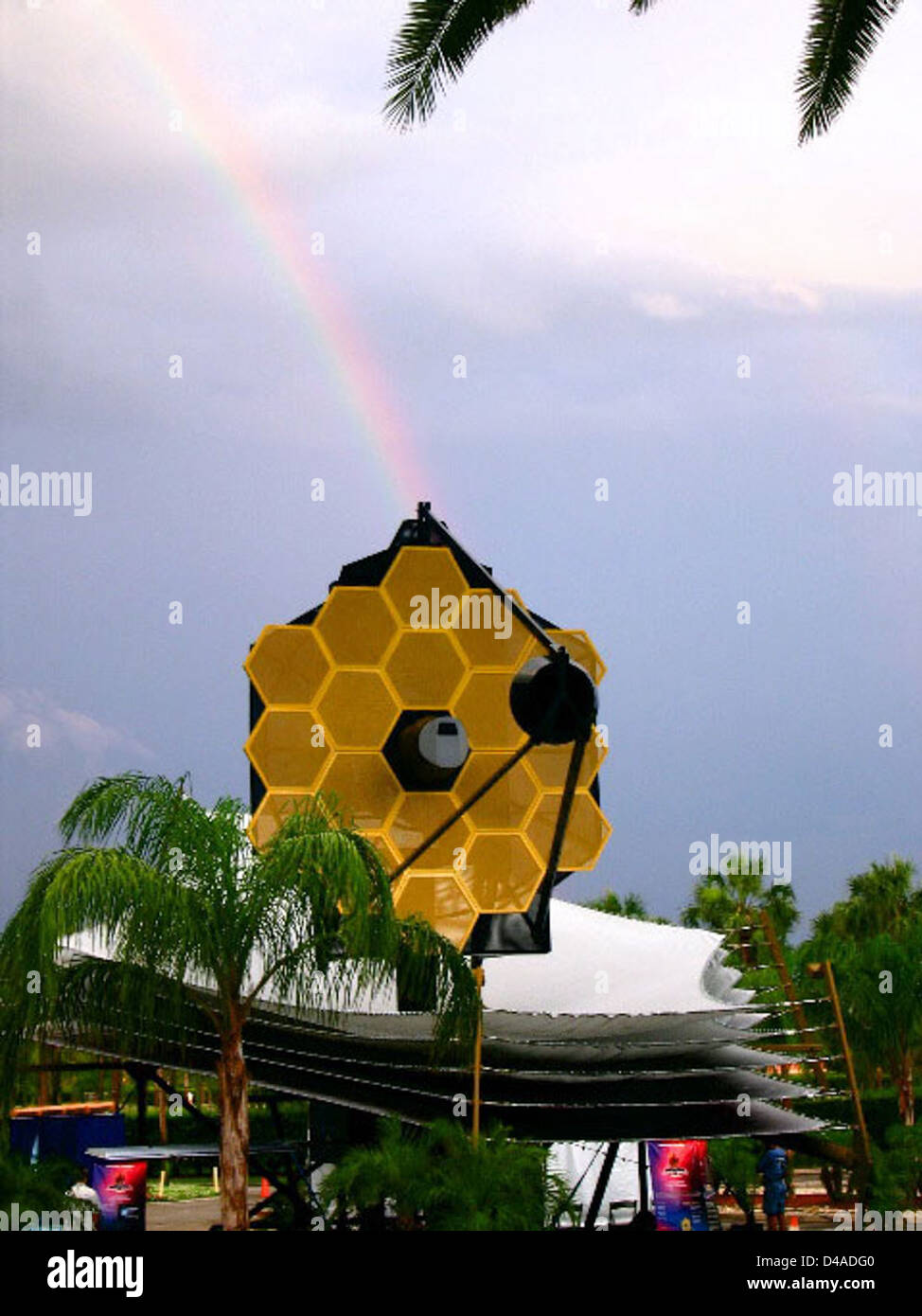 A full-scale model of the James Webb Space Telescope (JWST) is ...
