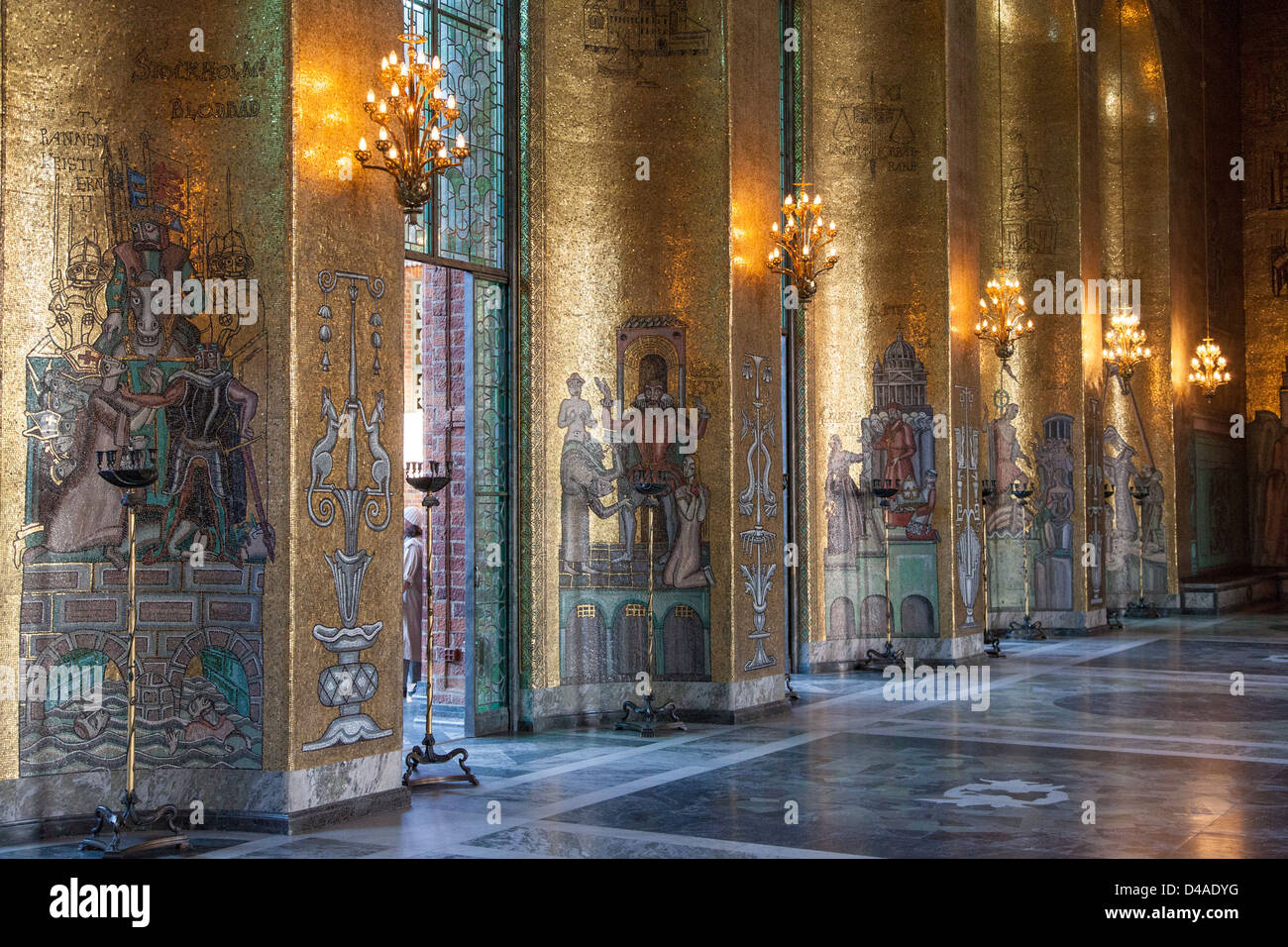 The Gold Hall in the City Hall of Stockholm, Sweden, featuring a mosaic ...