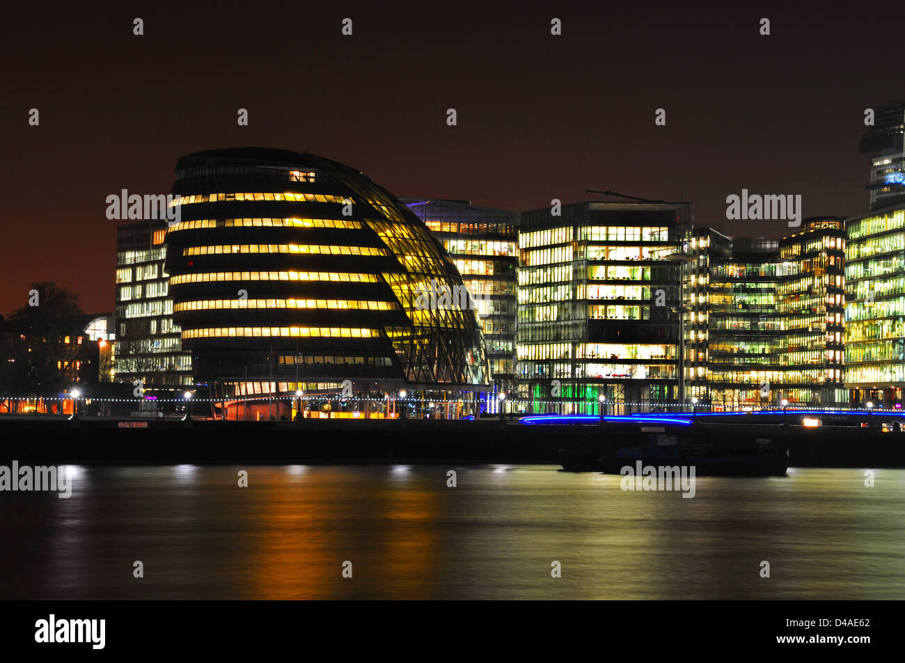 City Hall At Night Stock Photo - Alamy