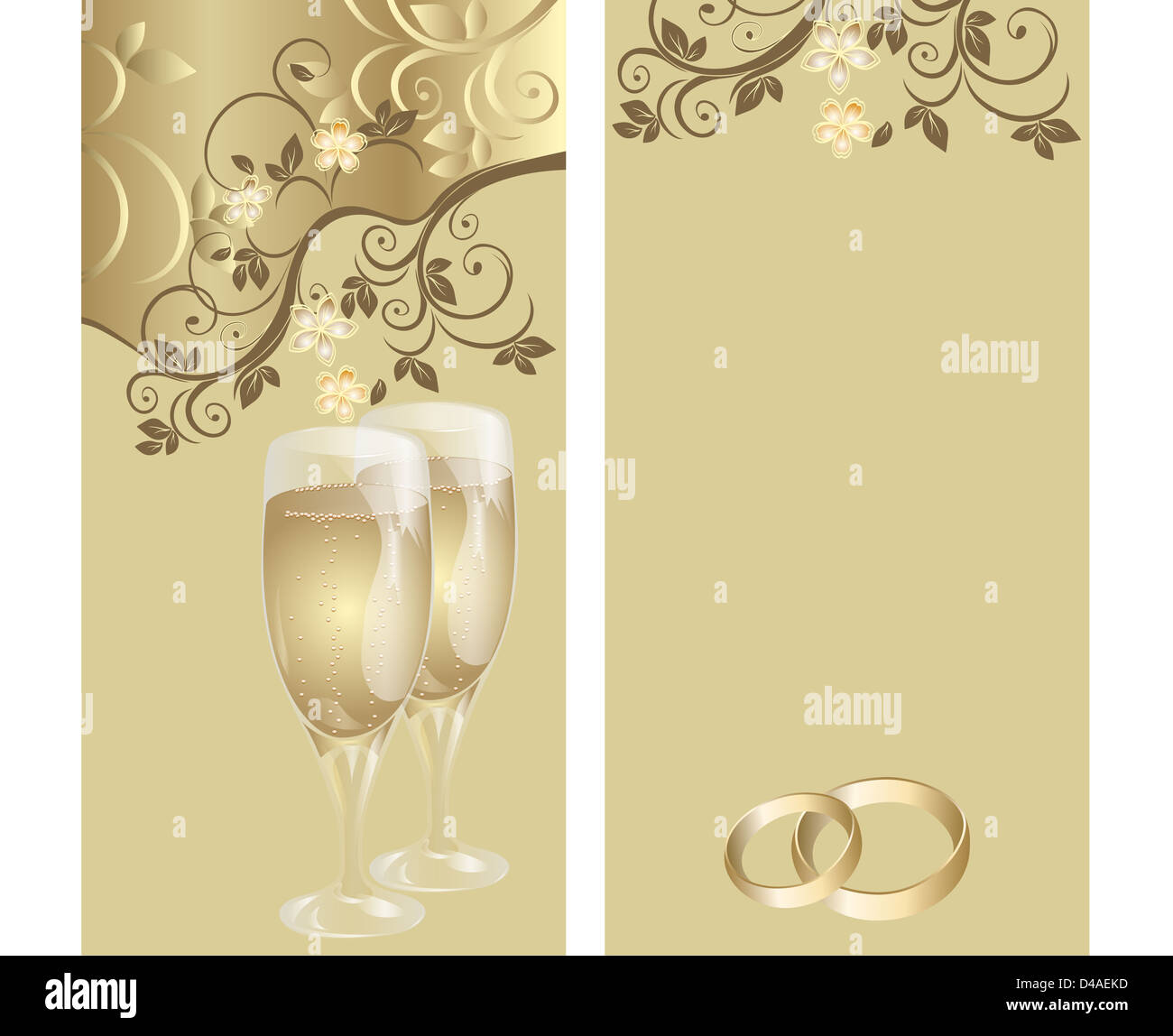 Wedding card with a floral pattern Stock Photo - Alamy