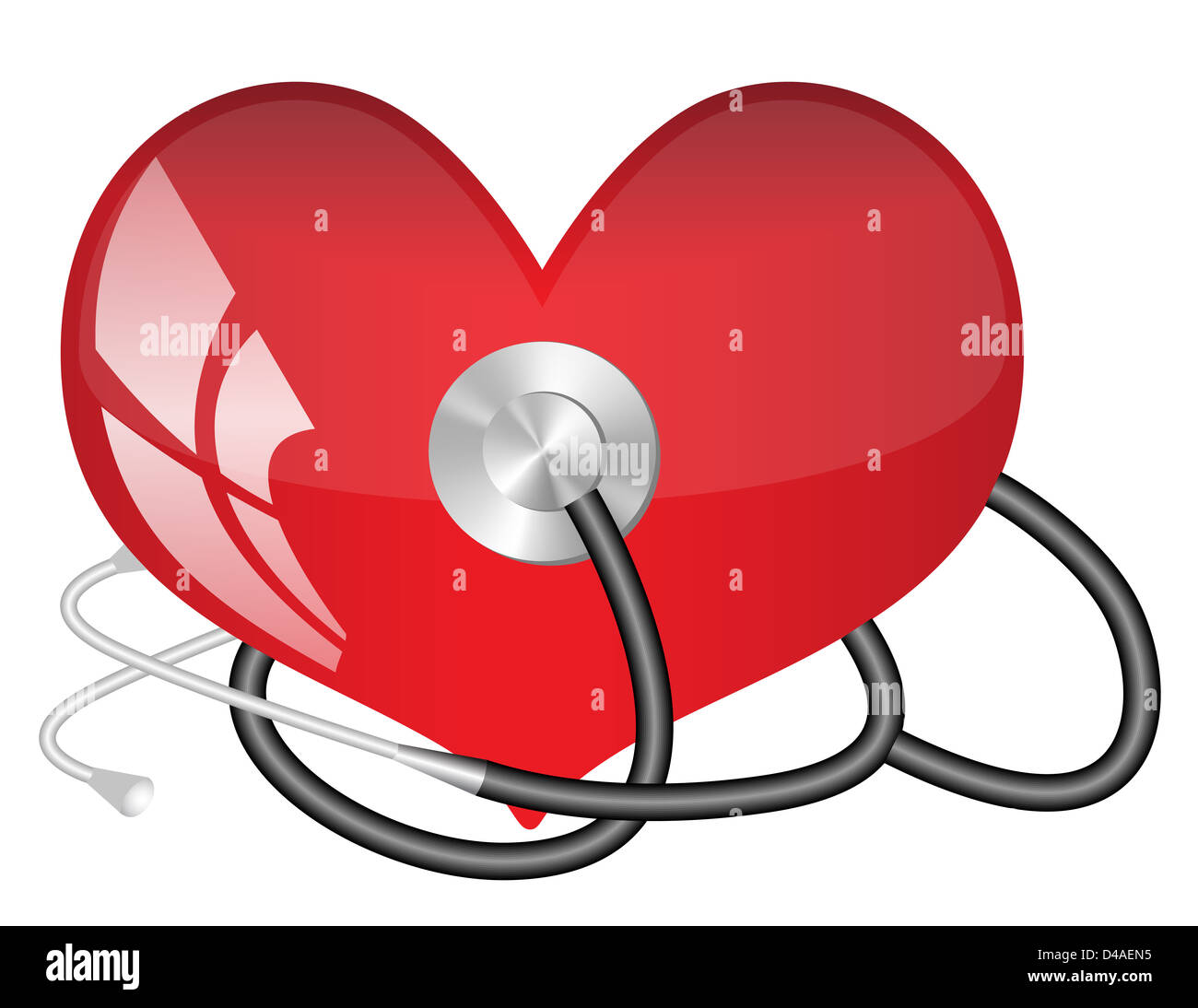 Medical stethoscope and heart Stock Photo - Alamy