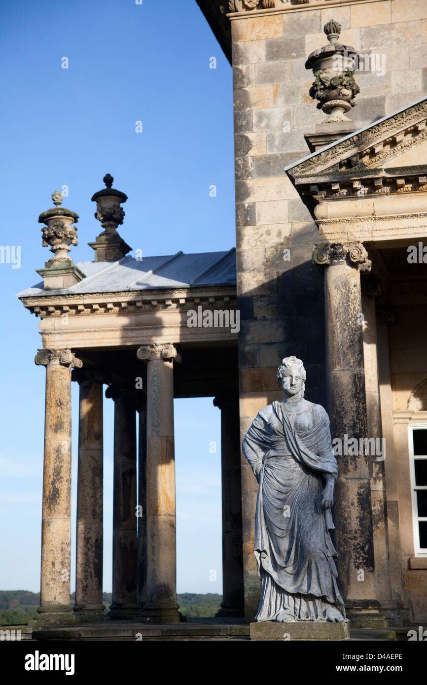 Statue in front of the The Temple of the Four Winds,Castle Howard,North ...