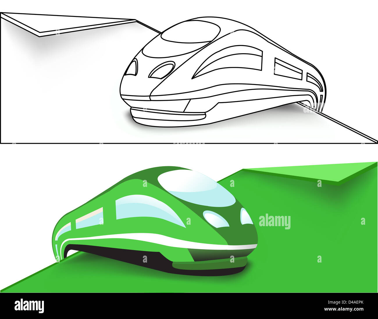 Green High-speed train Stock Photo - Alamy