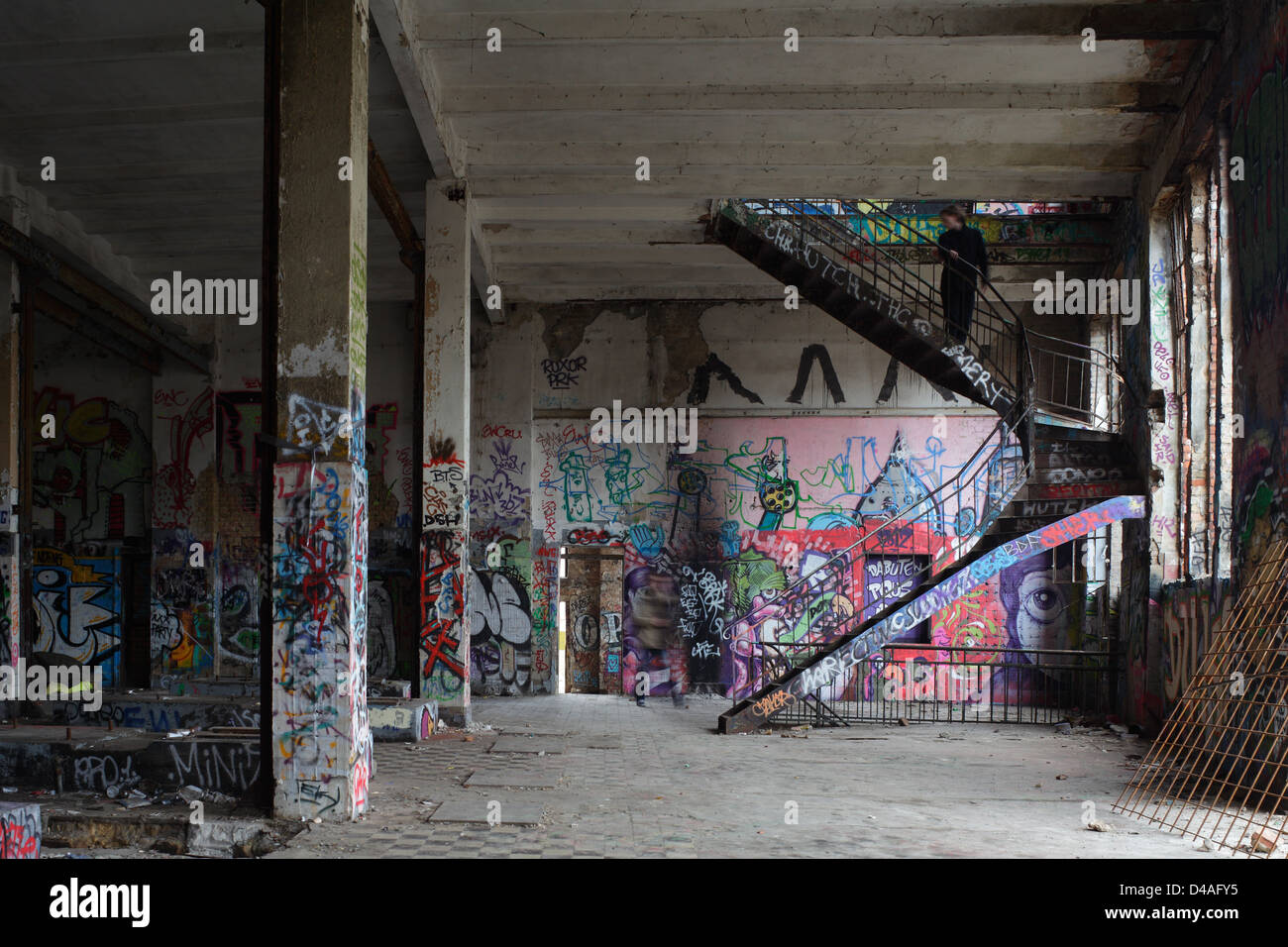 Berlin, Germany, the ruins of the ice factory in the street Koepenicker ...