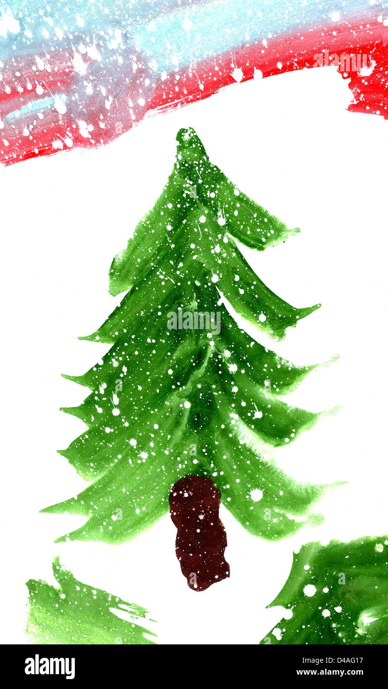 painted Christmas tree Stock Photo - Alamy