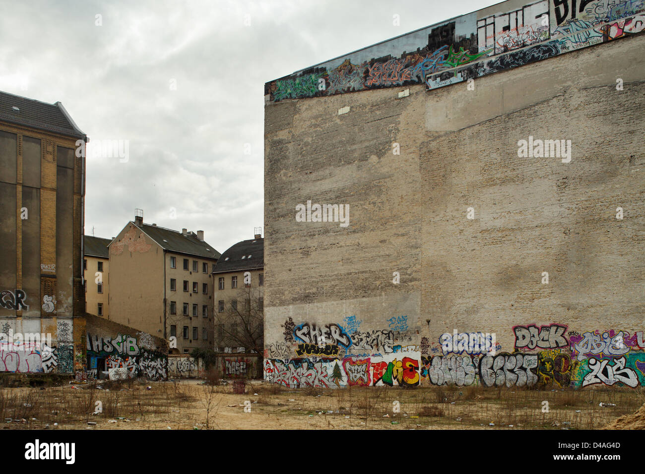 Berlin, Germany, old buildings on the ice factory in the street ...