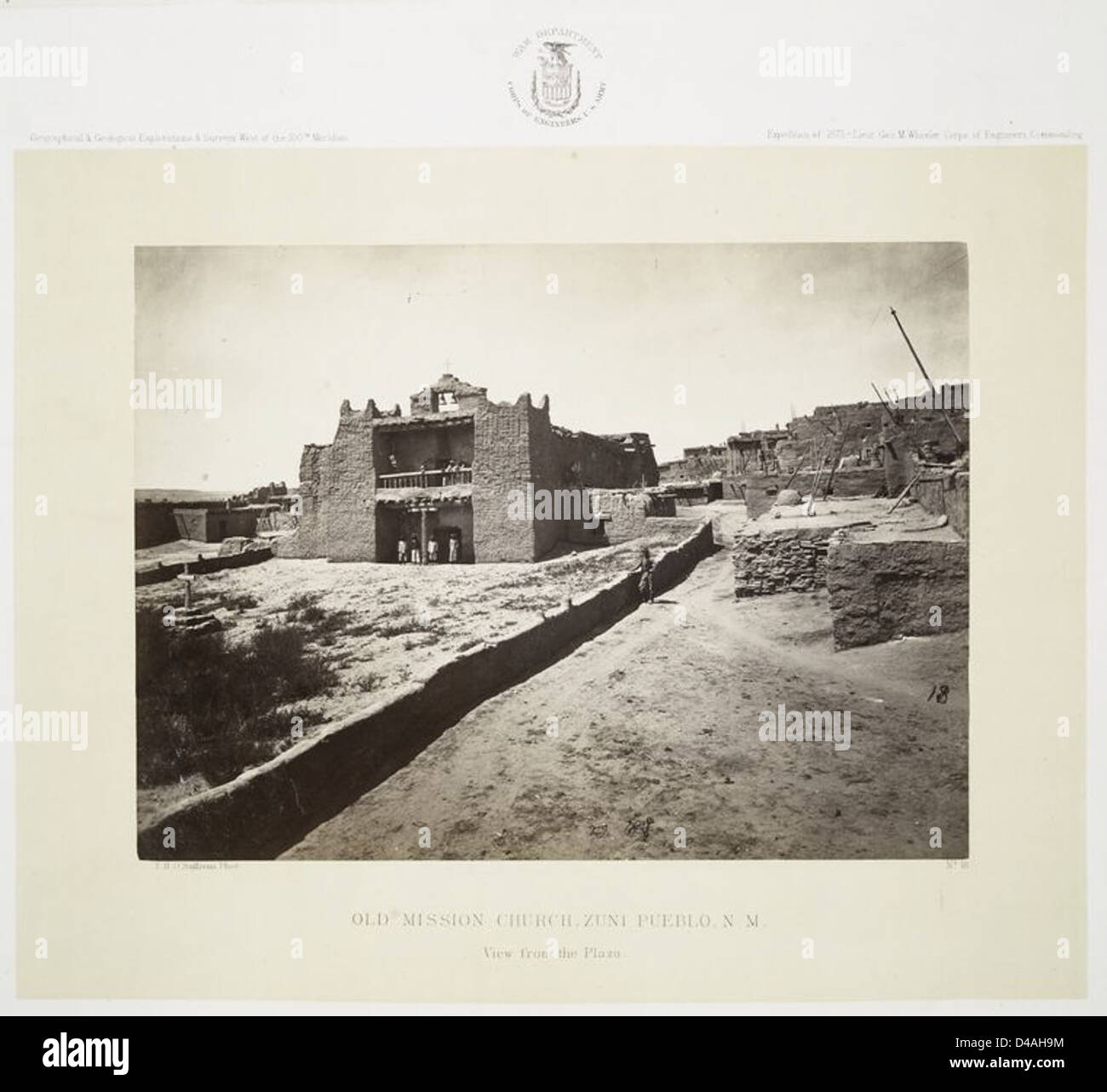 This 1871 photograph captures the Old Mission Church at Zuni Pueblo ...
