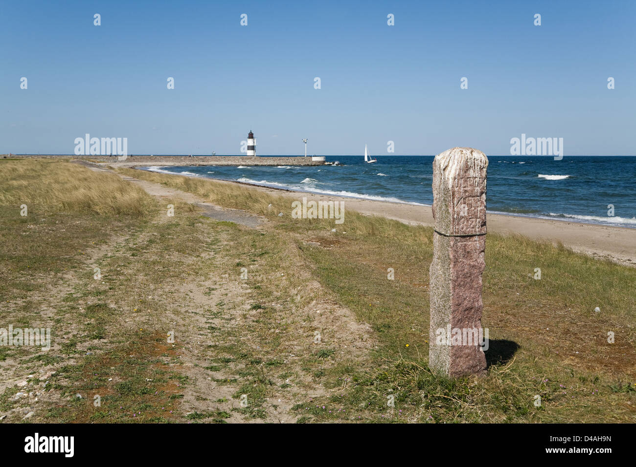 Kappeln, Germany, Pilot Island Schleimuende with the lighthouse Stock ...