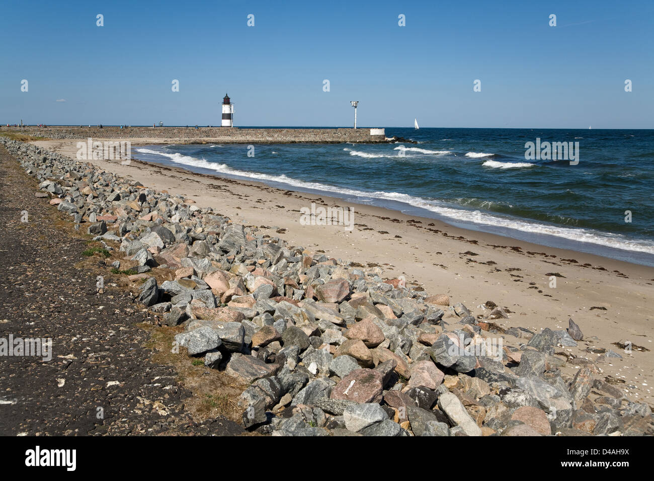 Kappeln, Germany, Pilot Island Schleimuende with the lighthouse Stock ...