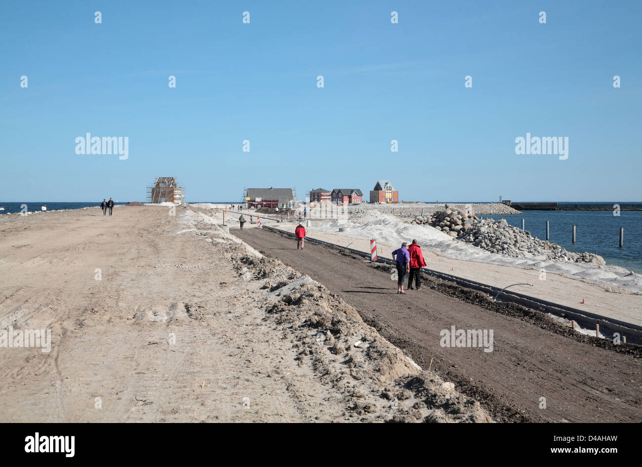 Kappeln, Germany, holiday houses under construction on the North Mole ...