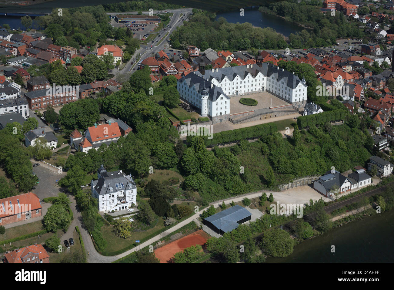 Ploen, Germany, aerial view of the castle and the old town of Ploen Ploen Stock Photo - Alamy