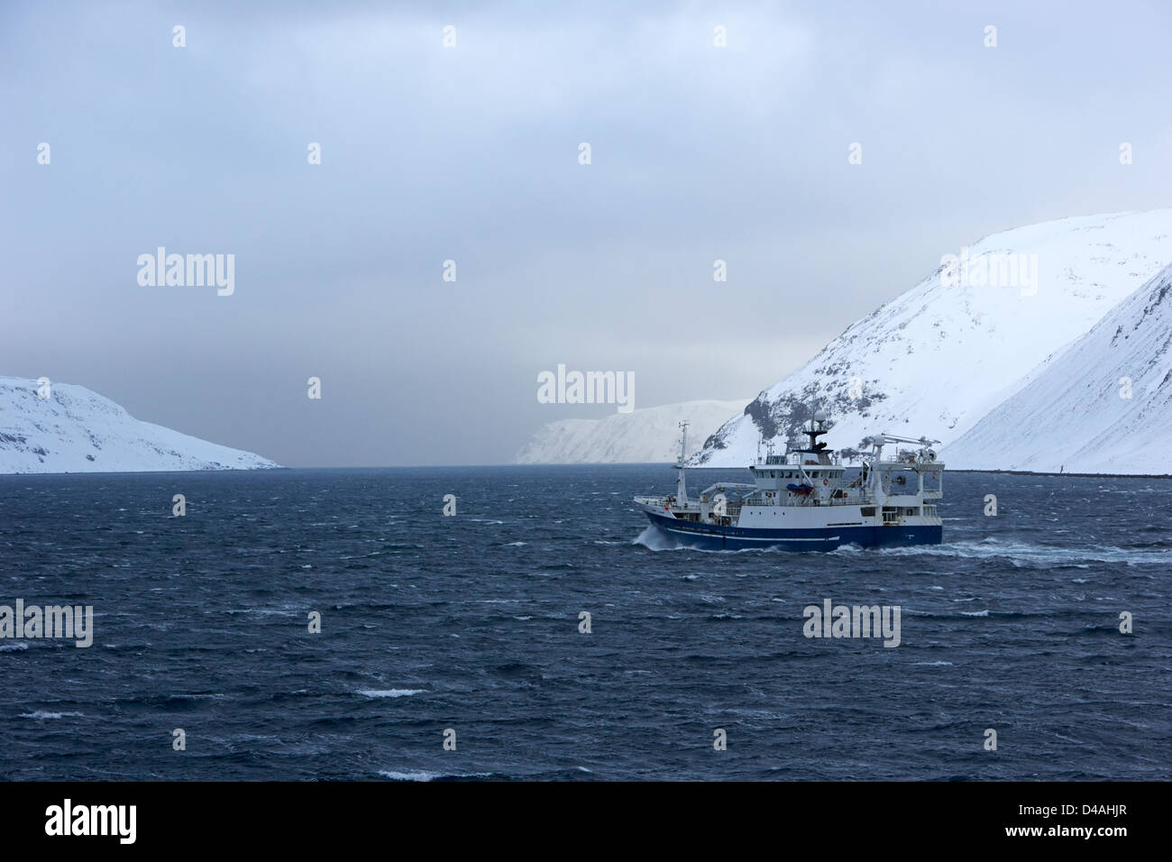 km ostervold purse seiner pelagic trawler fishing vessel in rough seas ...