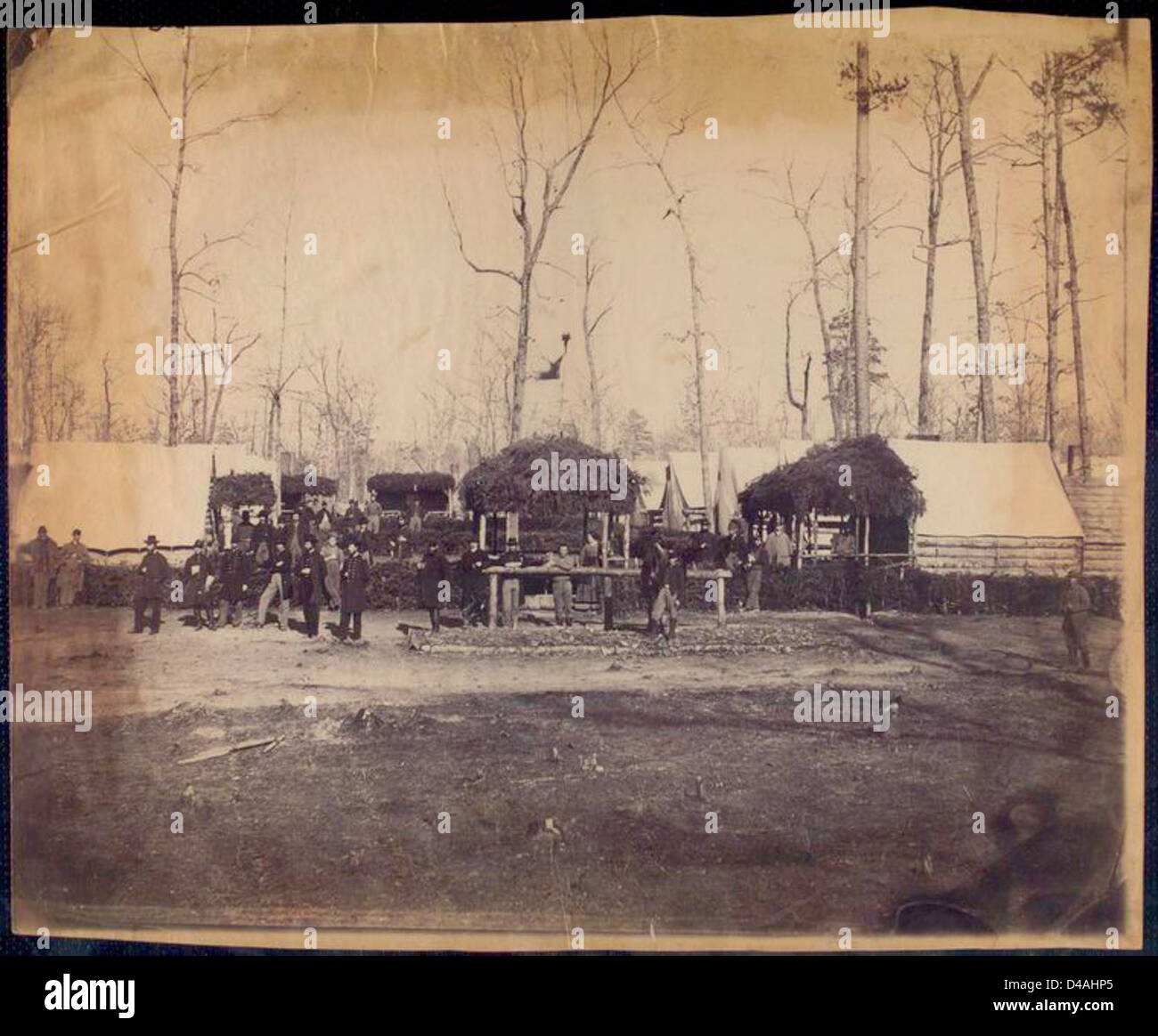 A photograph by Alexander Gardner from 1865 showing the Second Corps ...